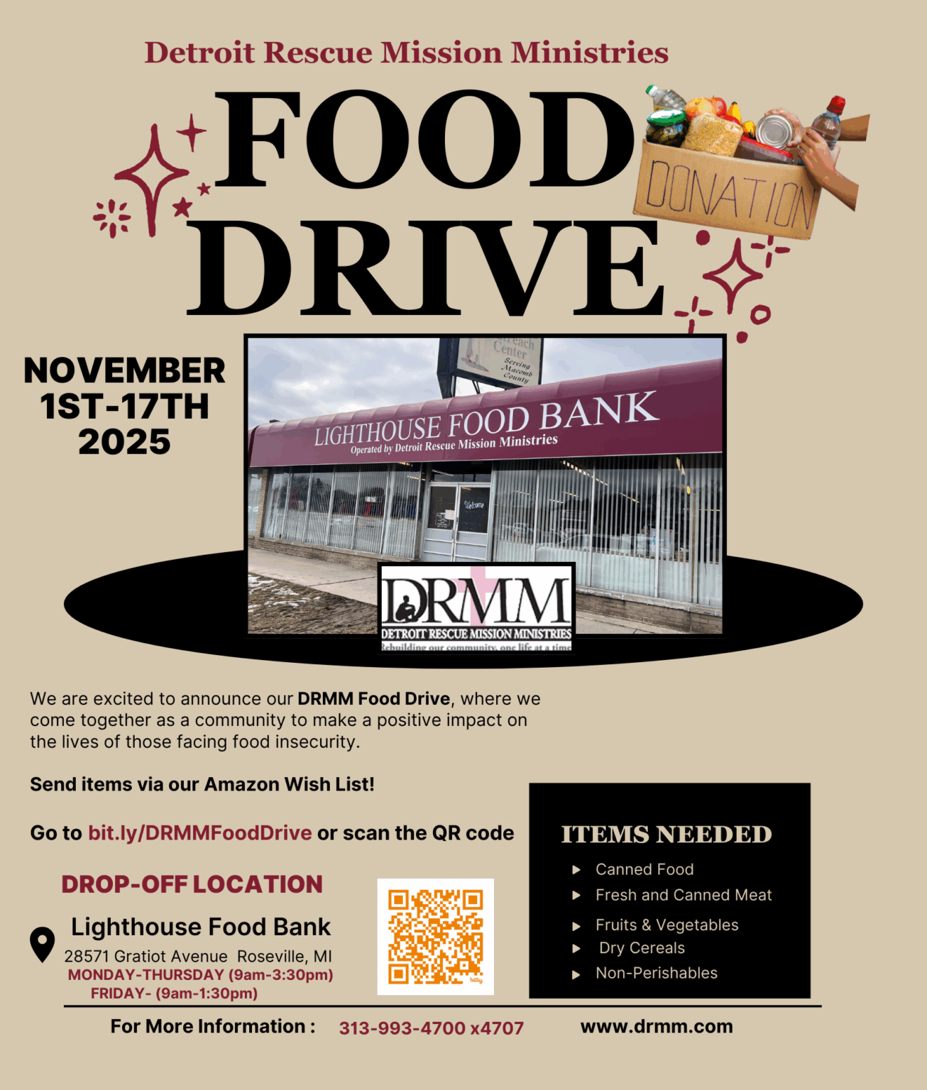 Thanksgiving Food Drive - Detroit Rescue Mission Ministries